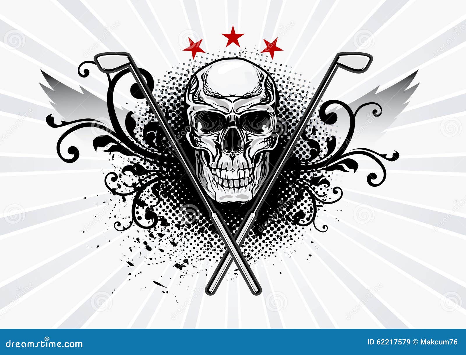 Golf Skull Emblem stock illustration. Illustration of drop - 62217579
