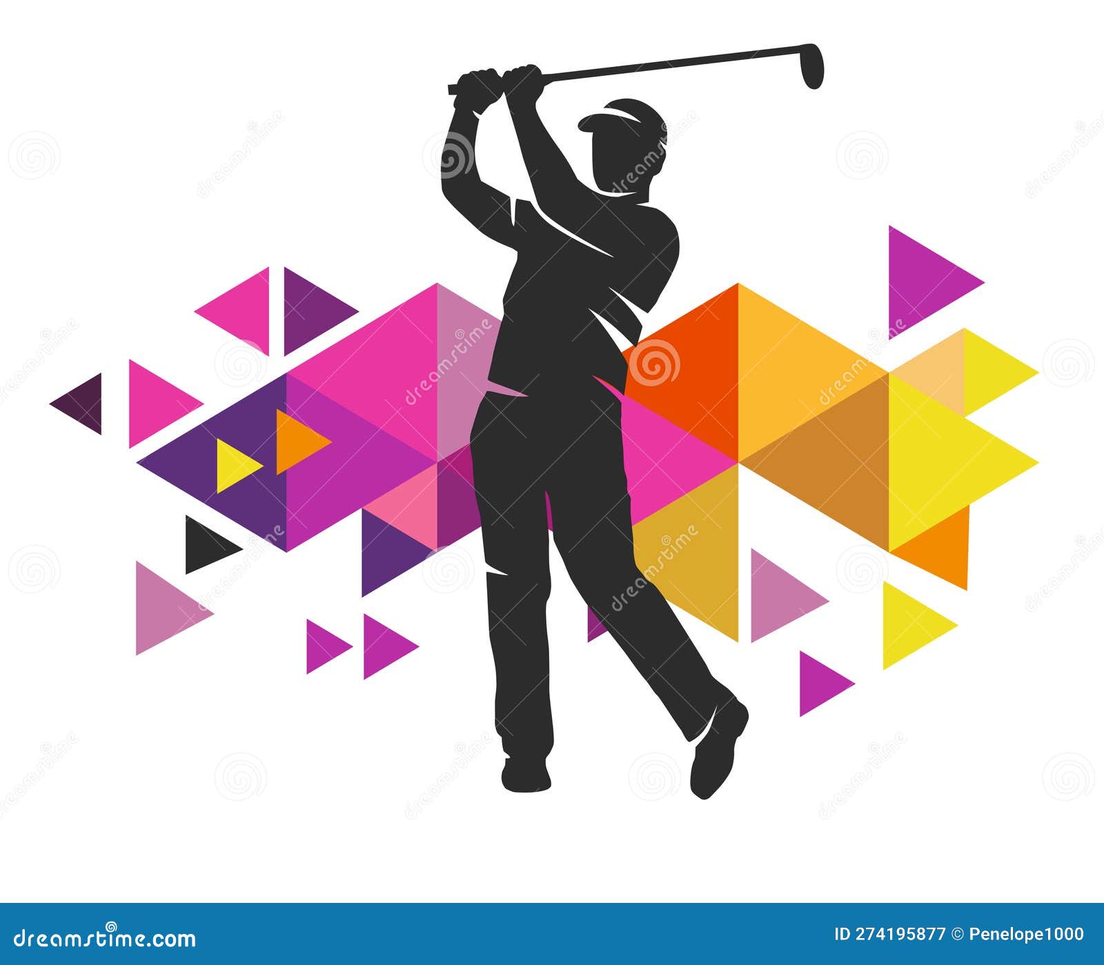 Golf Sport Graphic with Design Elements in Background. Stock Vector ...