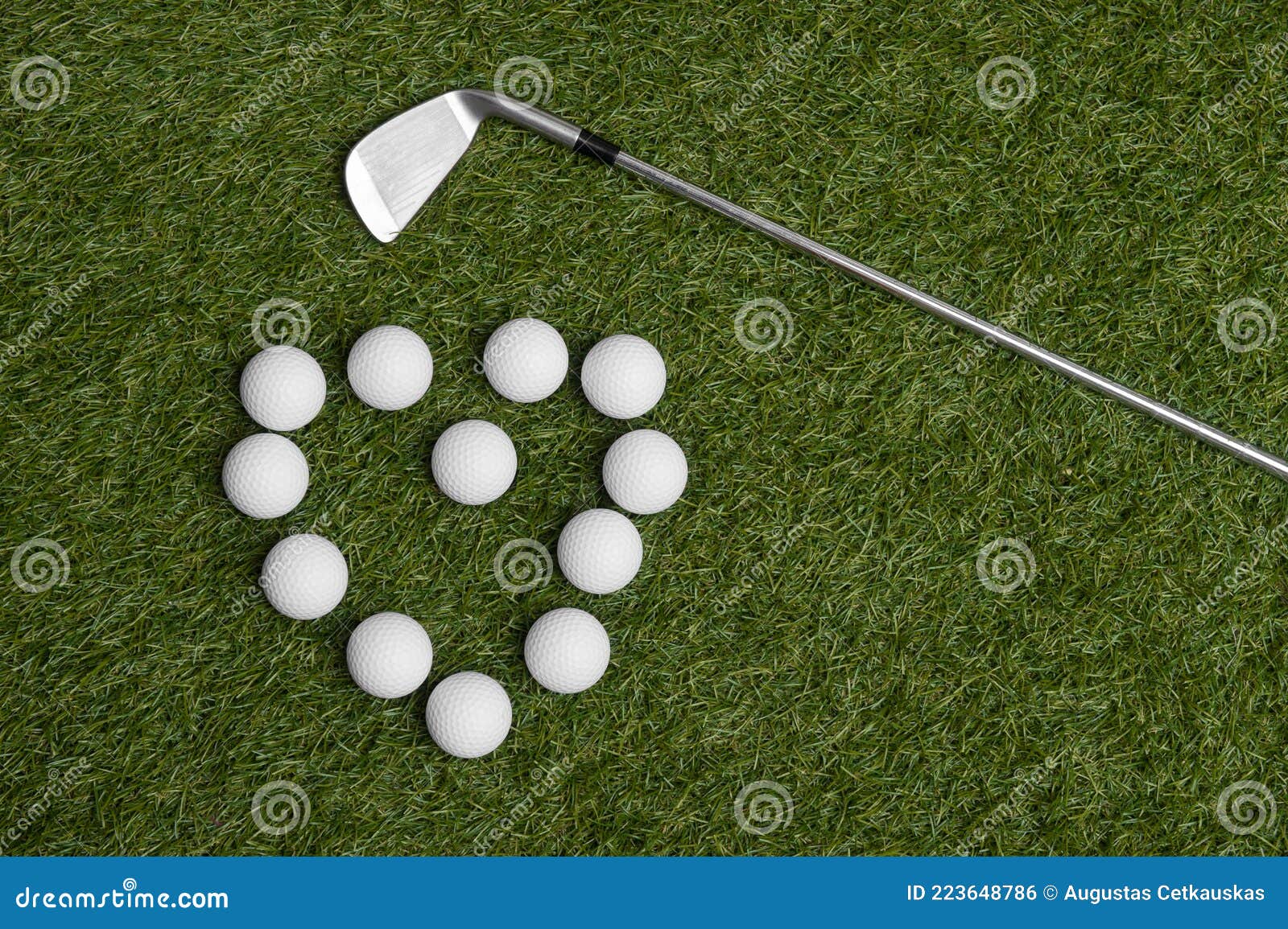 Golf Stick and Balls Arranged in the Shape of a Heart Stock Photo ...