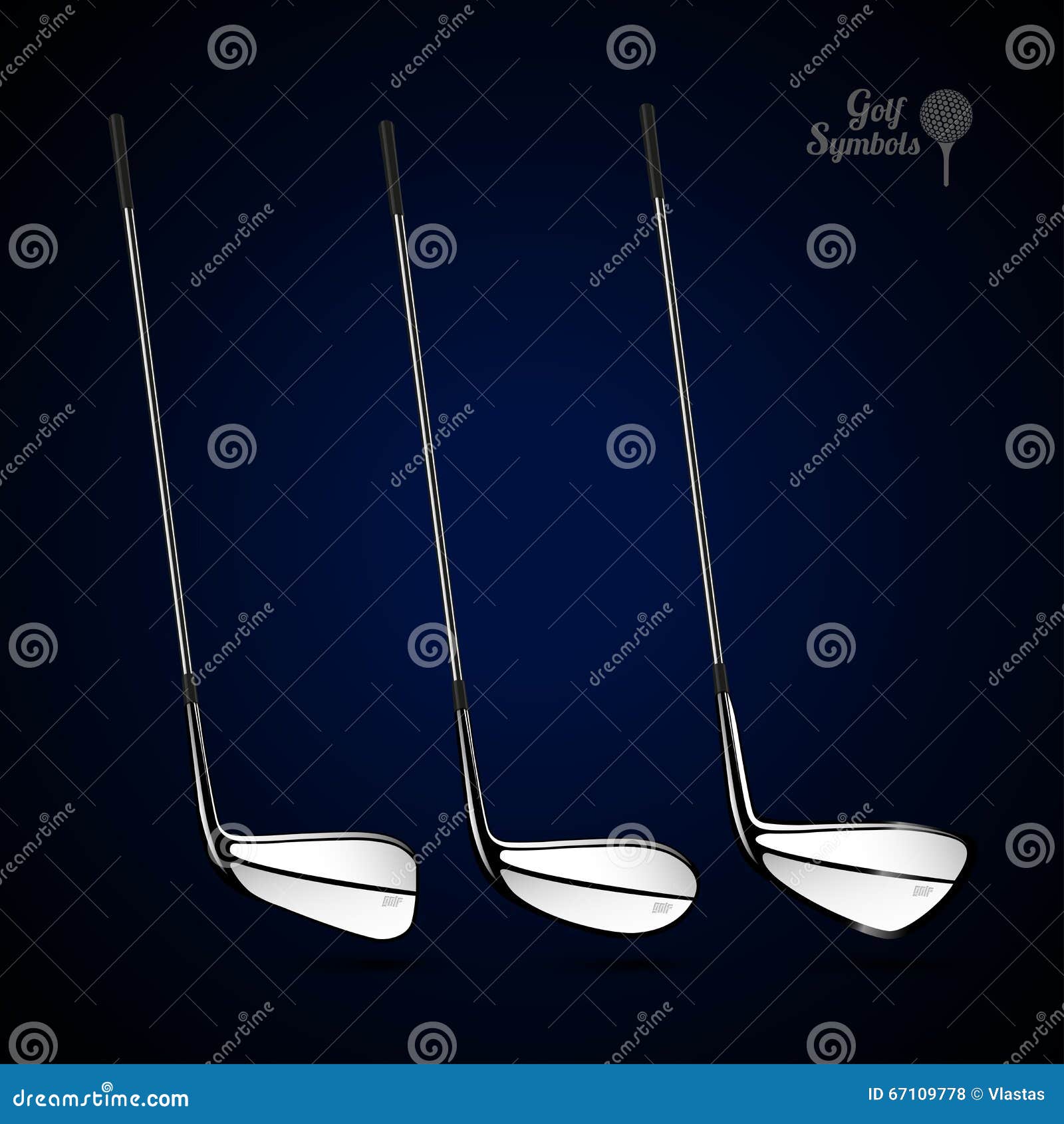 Golf Sticks on the Dark Background As Vector Design Elements Stock ...
