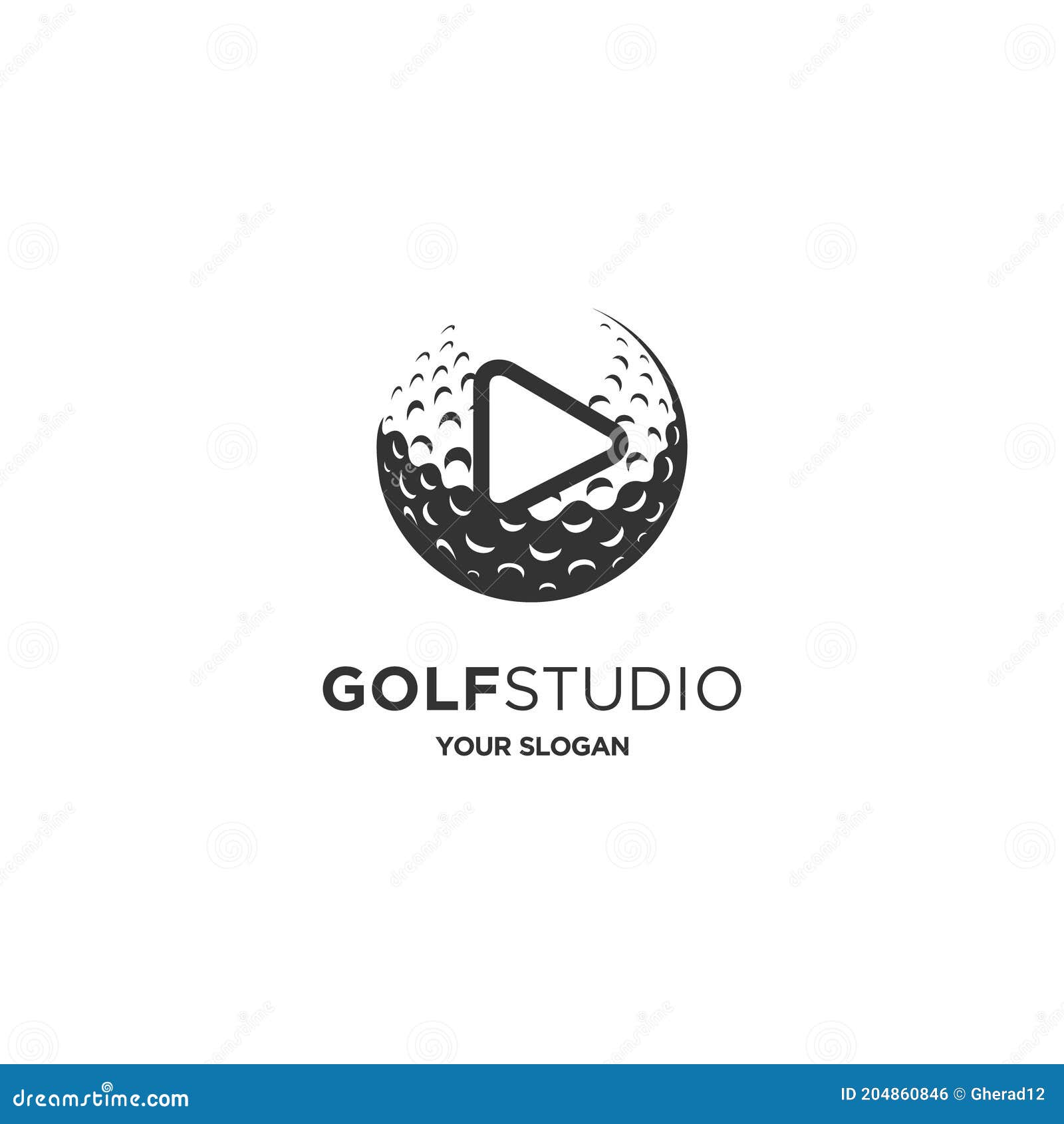 Golf studio logo stock illustration. Illustration of logo - 204860846