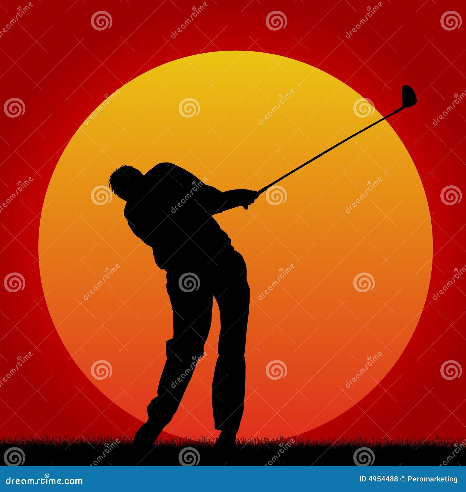 Golf - sunset stock illustration. Illustration of club - 4954488
