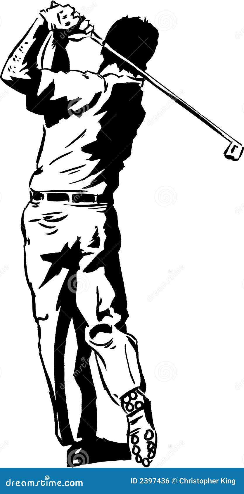 The Golf Swing Pose stock illustration. Illustration of golfing - 2397436