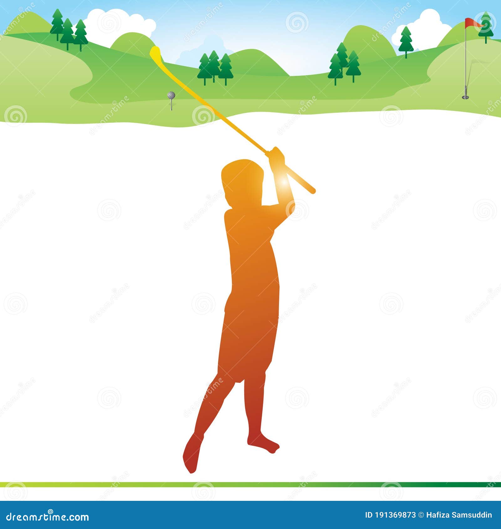 Golf Swing. Vector Illustration Decorative Design Stock Illustration ...