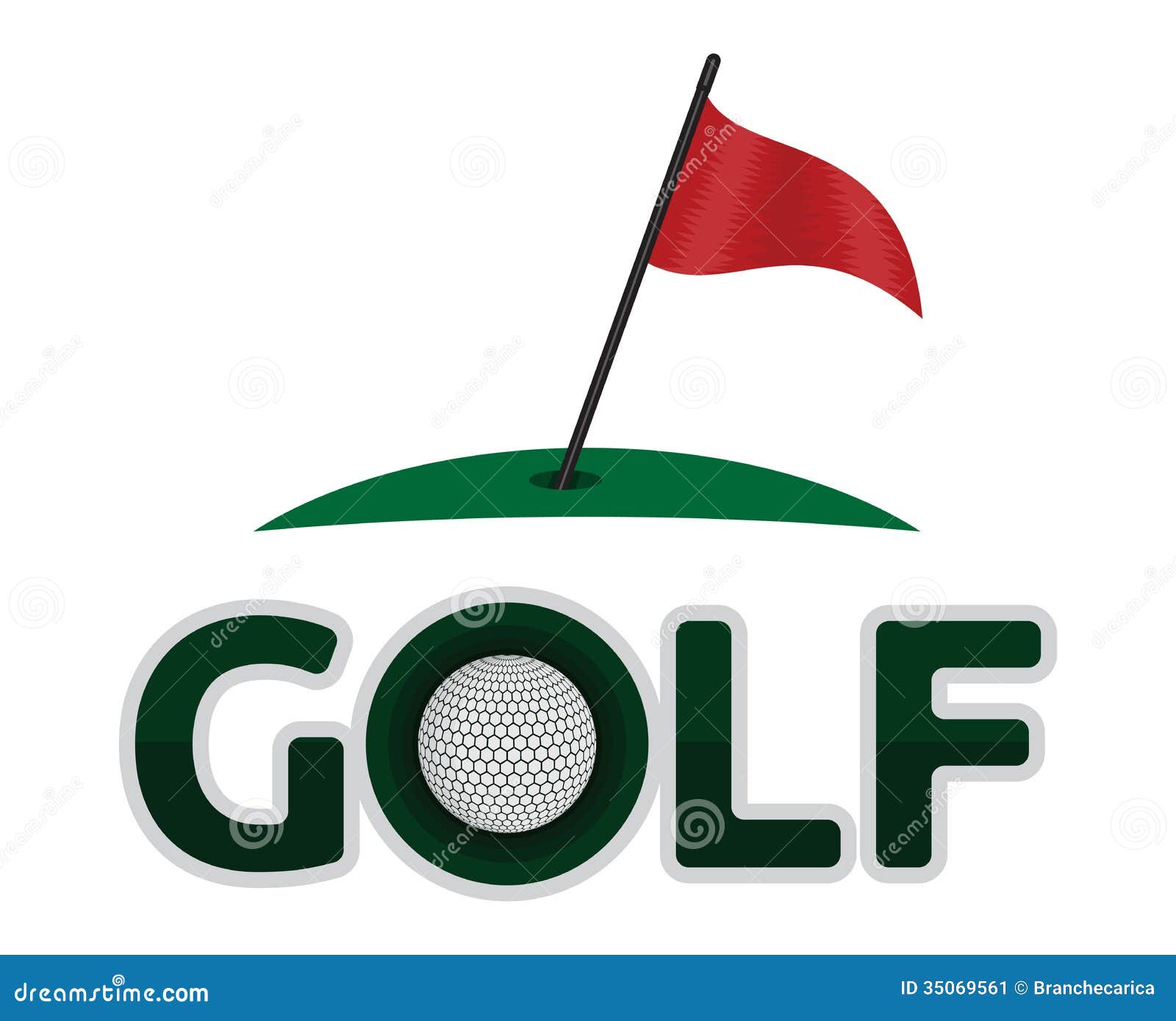 Golf symbol stock vector. Illustration of black, metal - 35069561