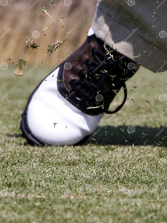 Golf Tee Flying after Impact Stock Photo - Image of competition, power ...