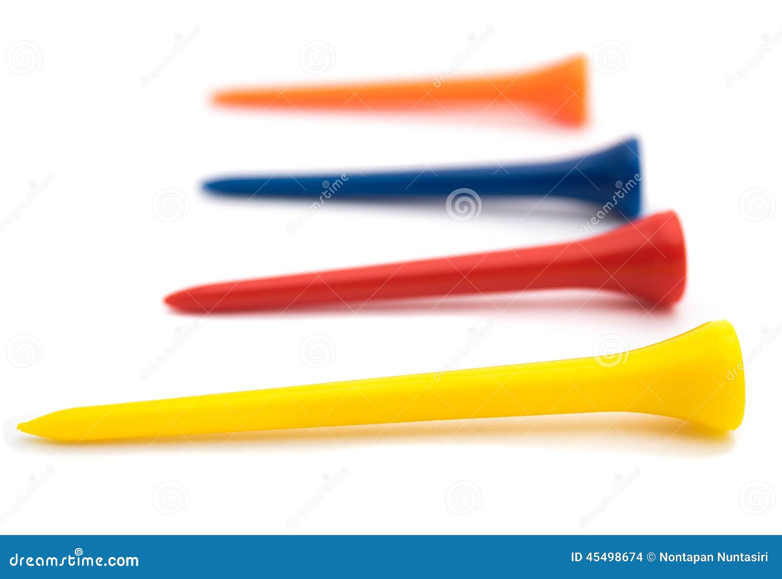 Golf Tees Isolated on White Stock Photo - Image of sport, detail: 45498674
