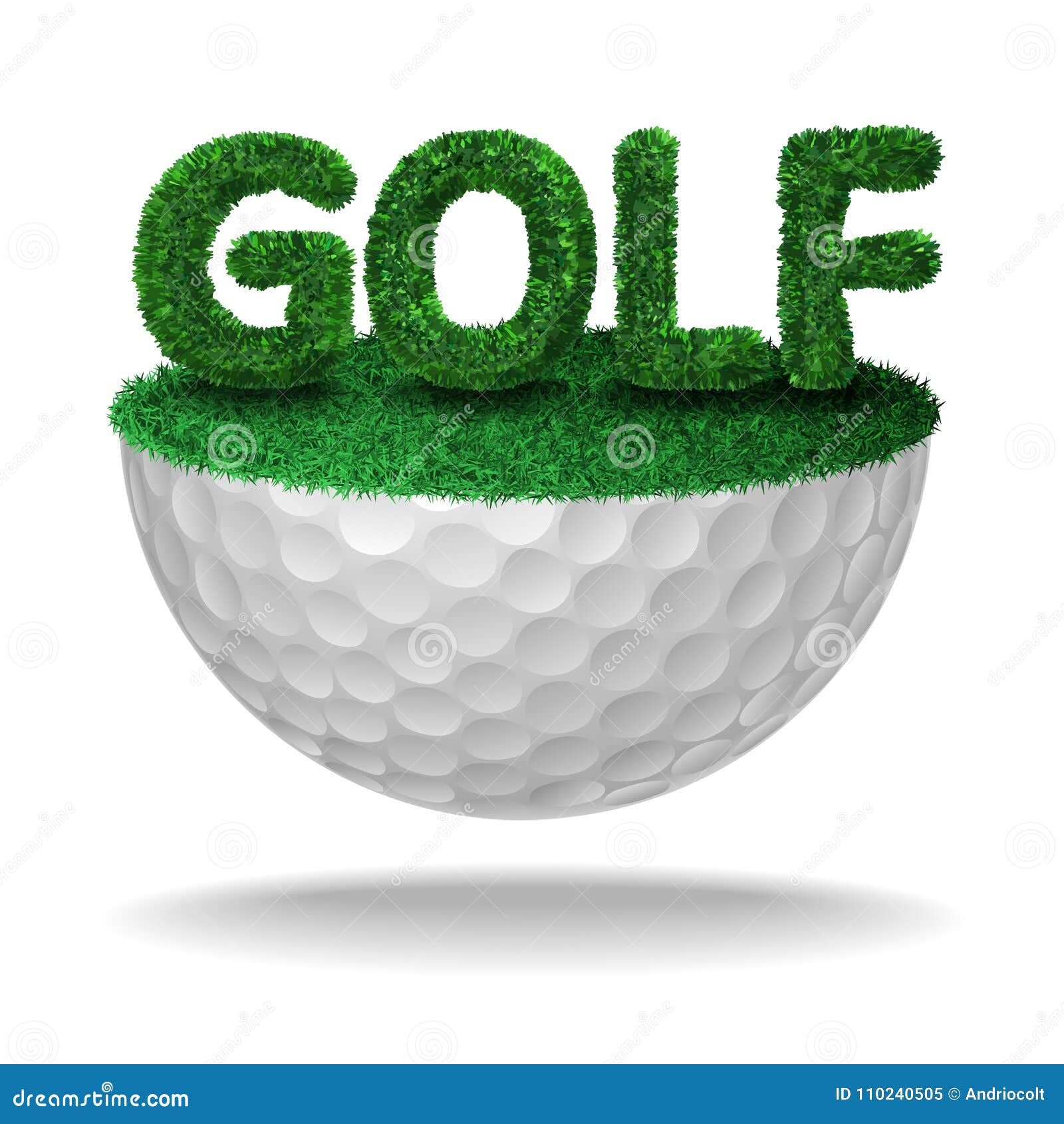 Golf text on golf ball stock vector. Illustration of event - 110240505