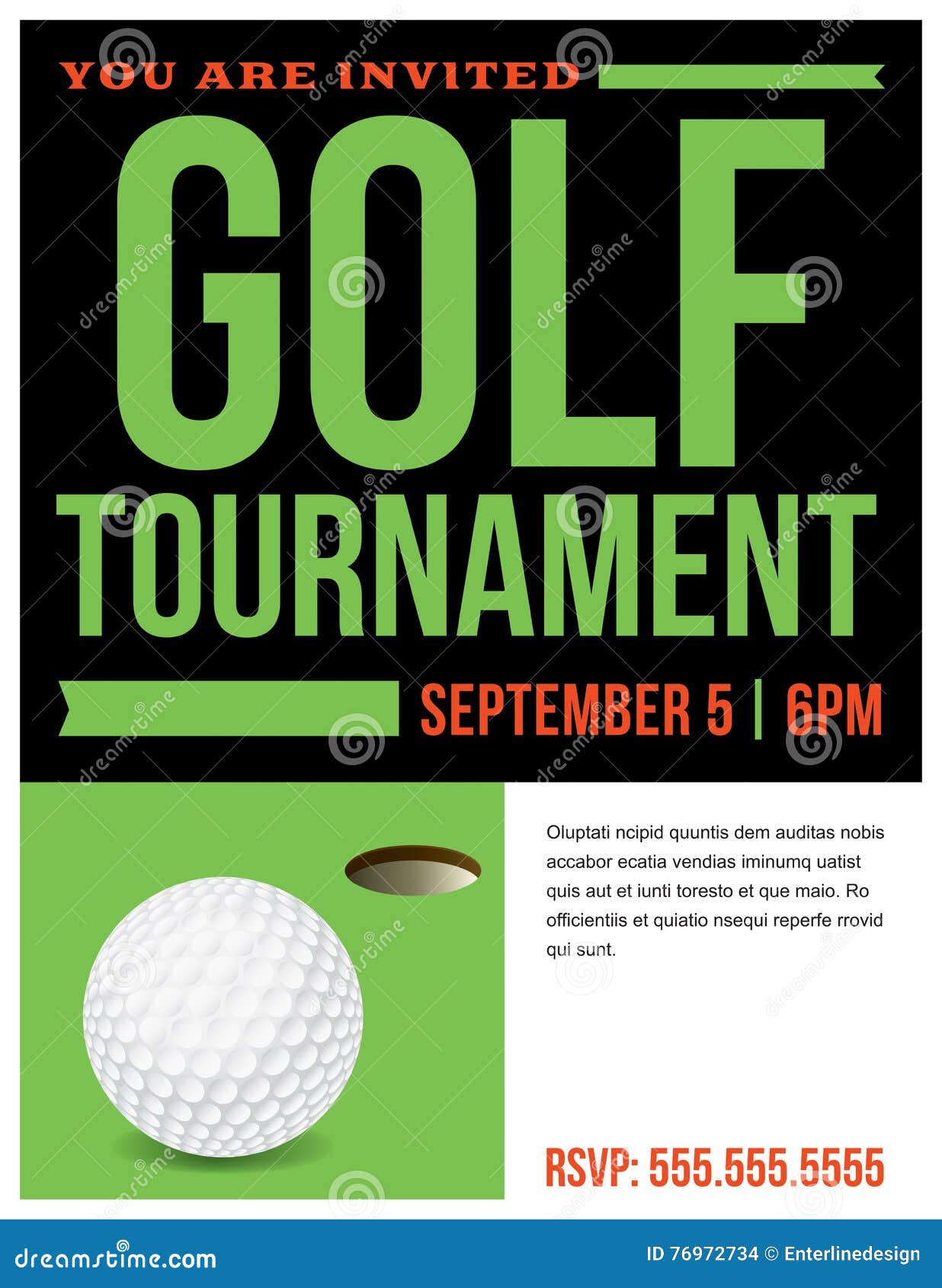 Golf Tournament Flyer Invitation Illustration Stock Vector ...