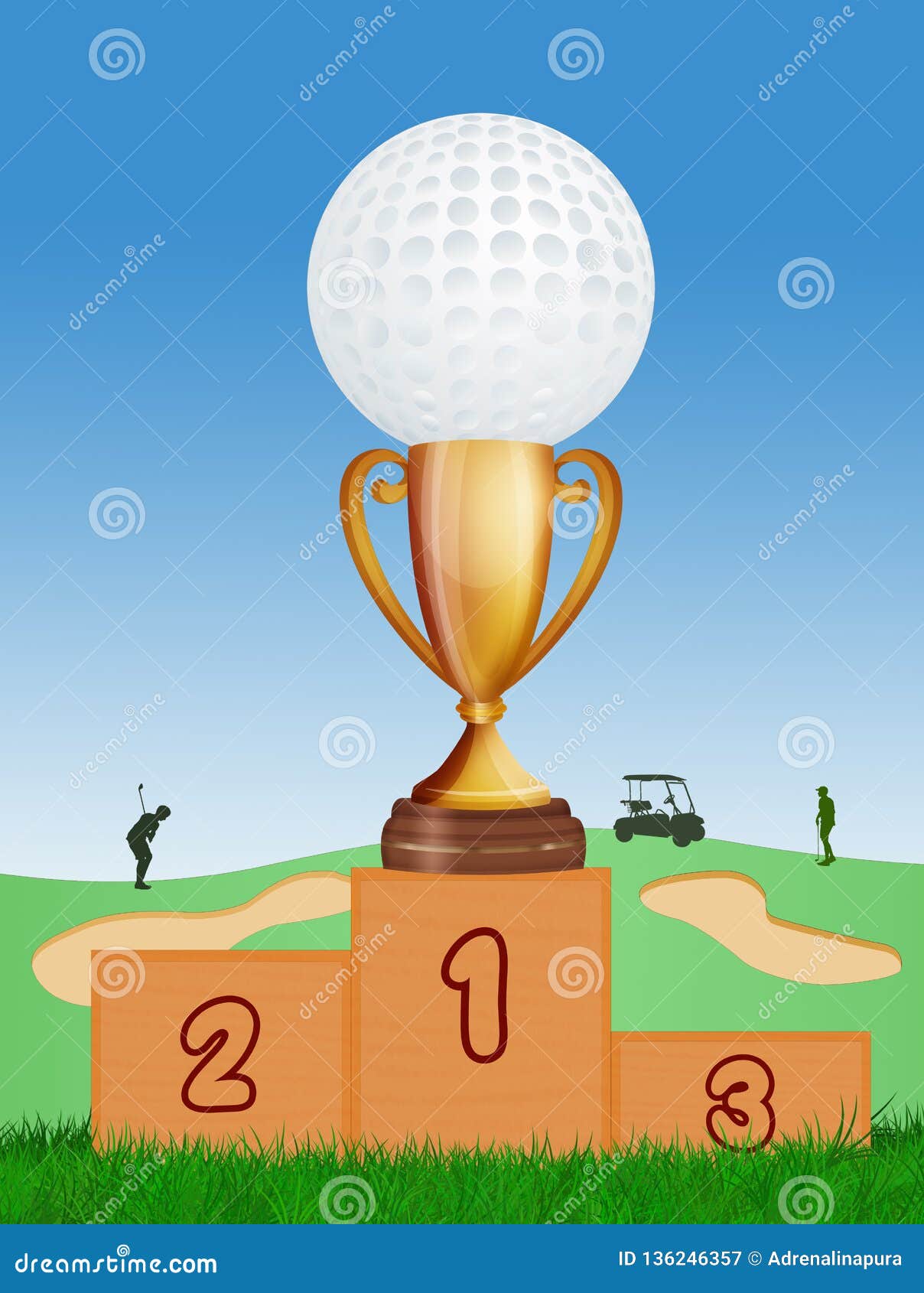 Golf tournament podium stock illustration. Illustration of winner ...