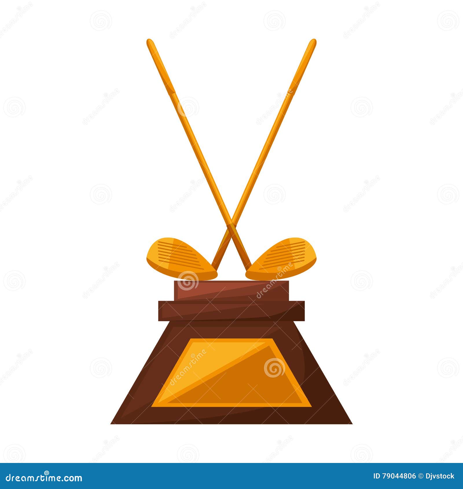 Golf Trophy Championship Isolated Icon Stock Vector - Illustration of ...