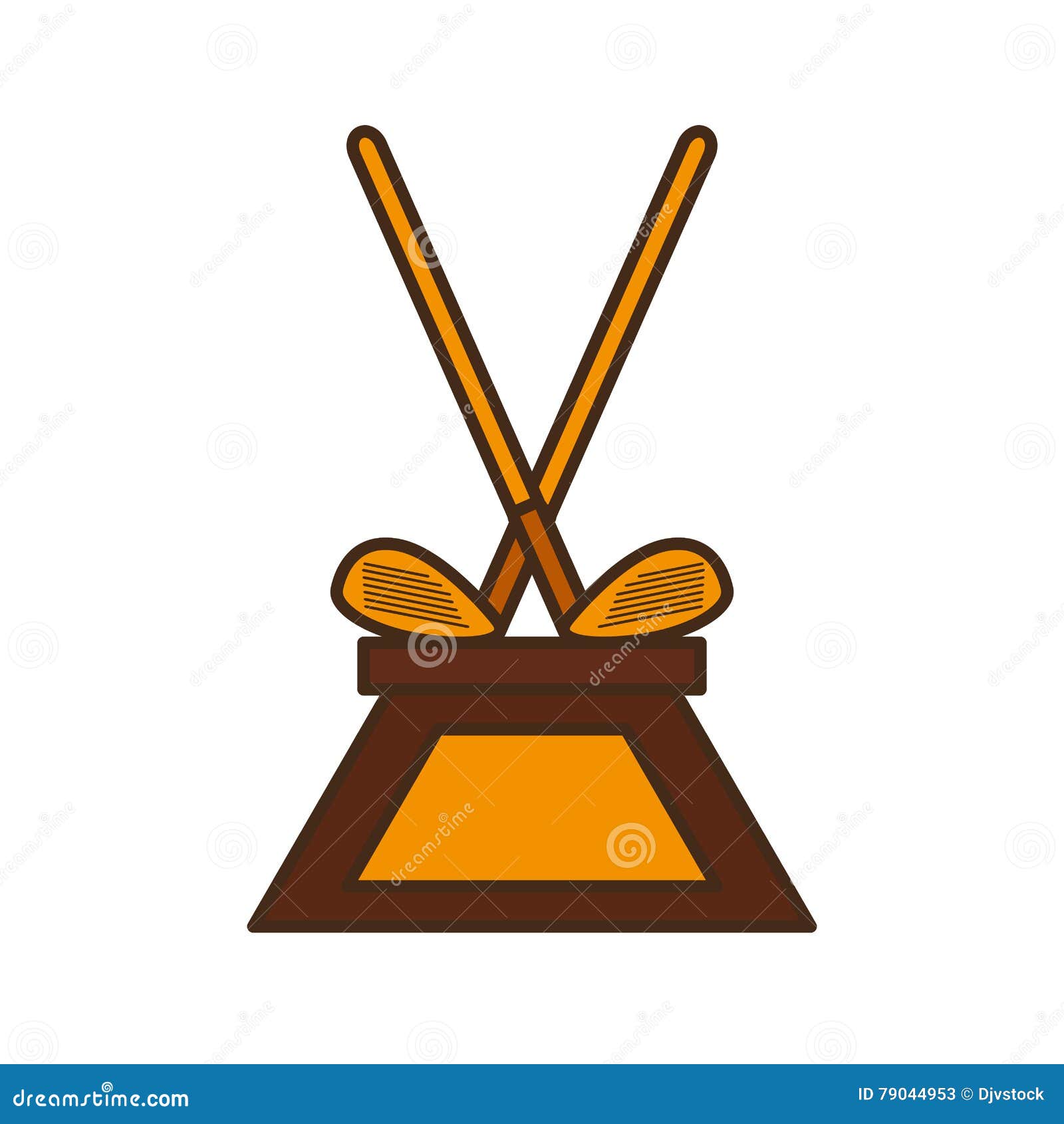 Golf Trophy Championship Isolated Icon Stock Vector - Illustration of ...