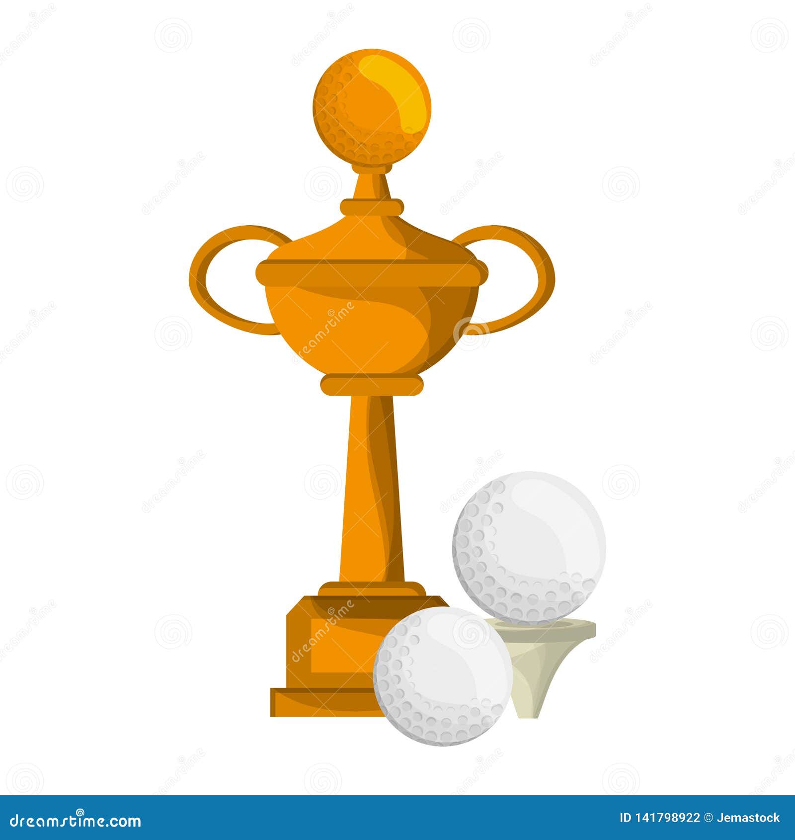 Golf trophy cup symbol stock vector. Illustration of champion - 141798922
