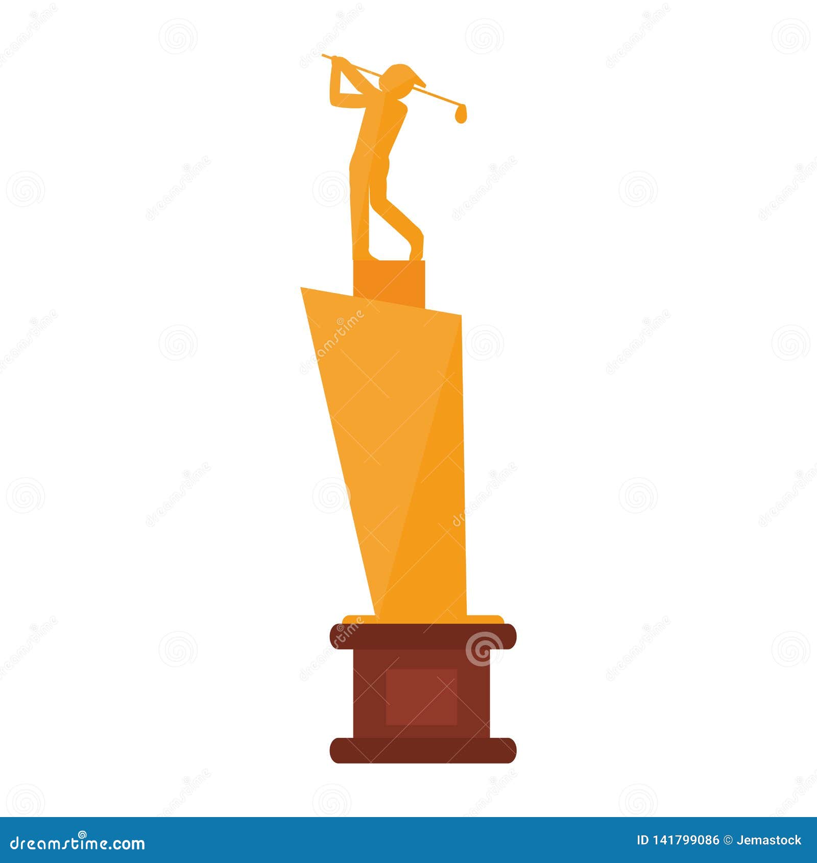 Golf trophy cup symbol stock vector. Illustration of trophy - 141799086