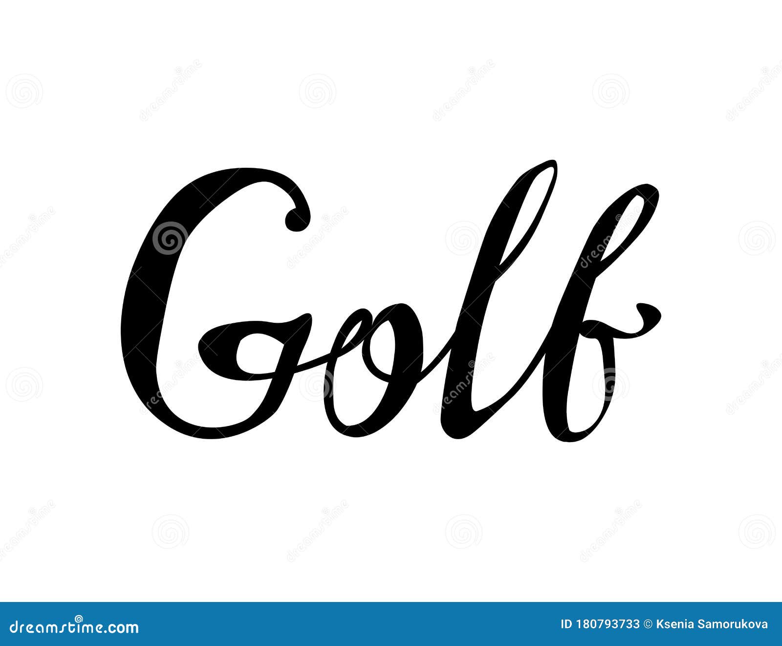 Golf. Vector Calligraphic Letters Word Stock Vector - Illustration of ...