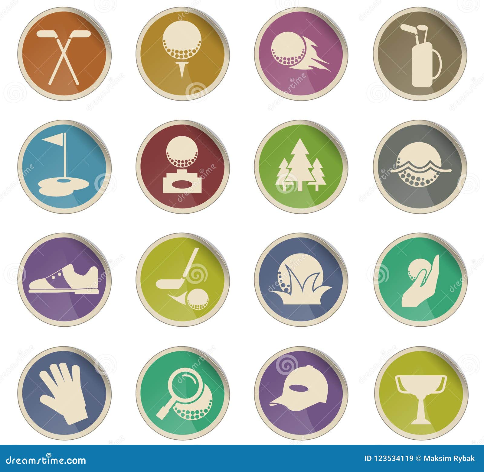 Golf icon set stock illustration. Illustration of vector - 123534119