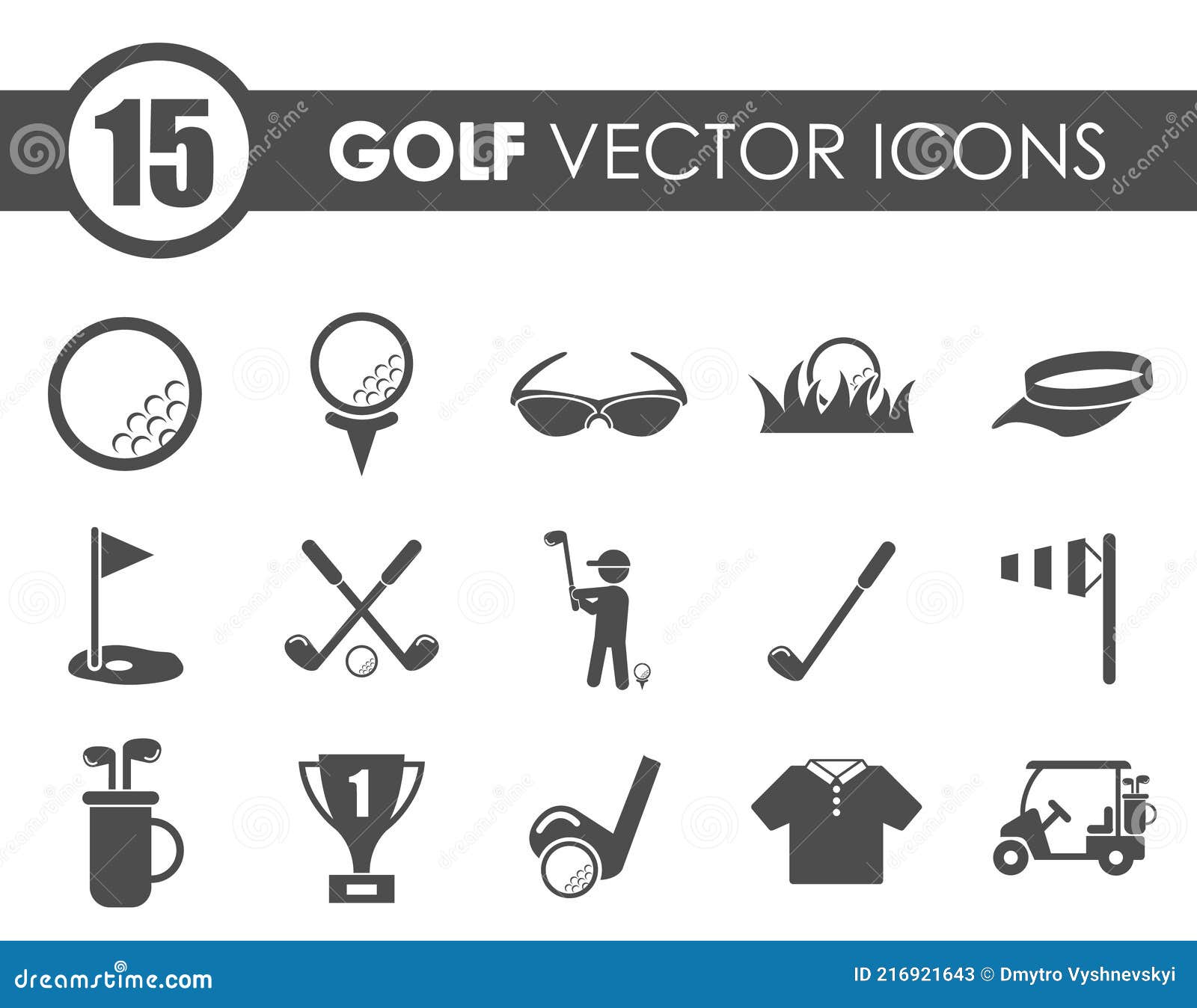 Golf vector icons stock vector. Illustration of trophy - 216921643