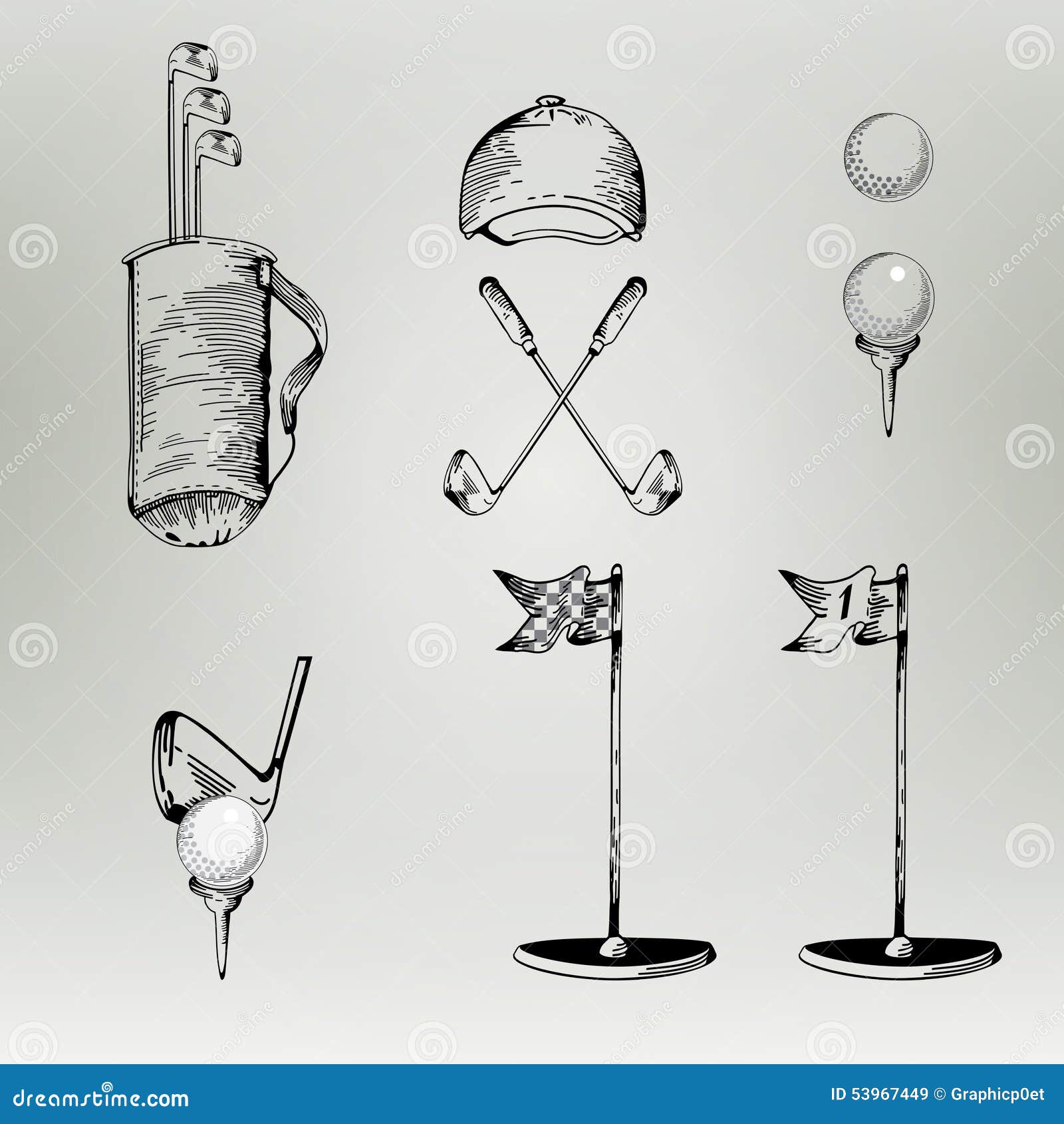 Golf. Vintage golf stock illustration. Illustration of club - 53967449