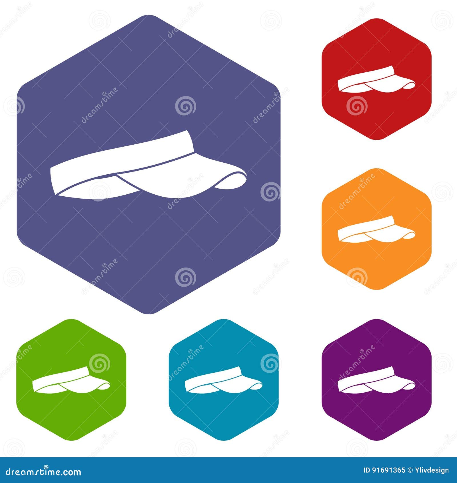 Golf Visor Icons Set Hexagon Stock Vector - Illustration of cover ...