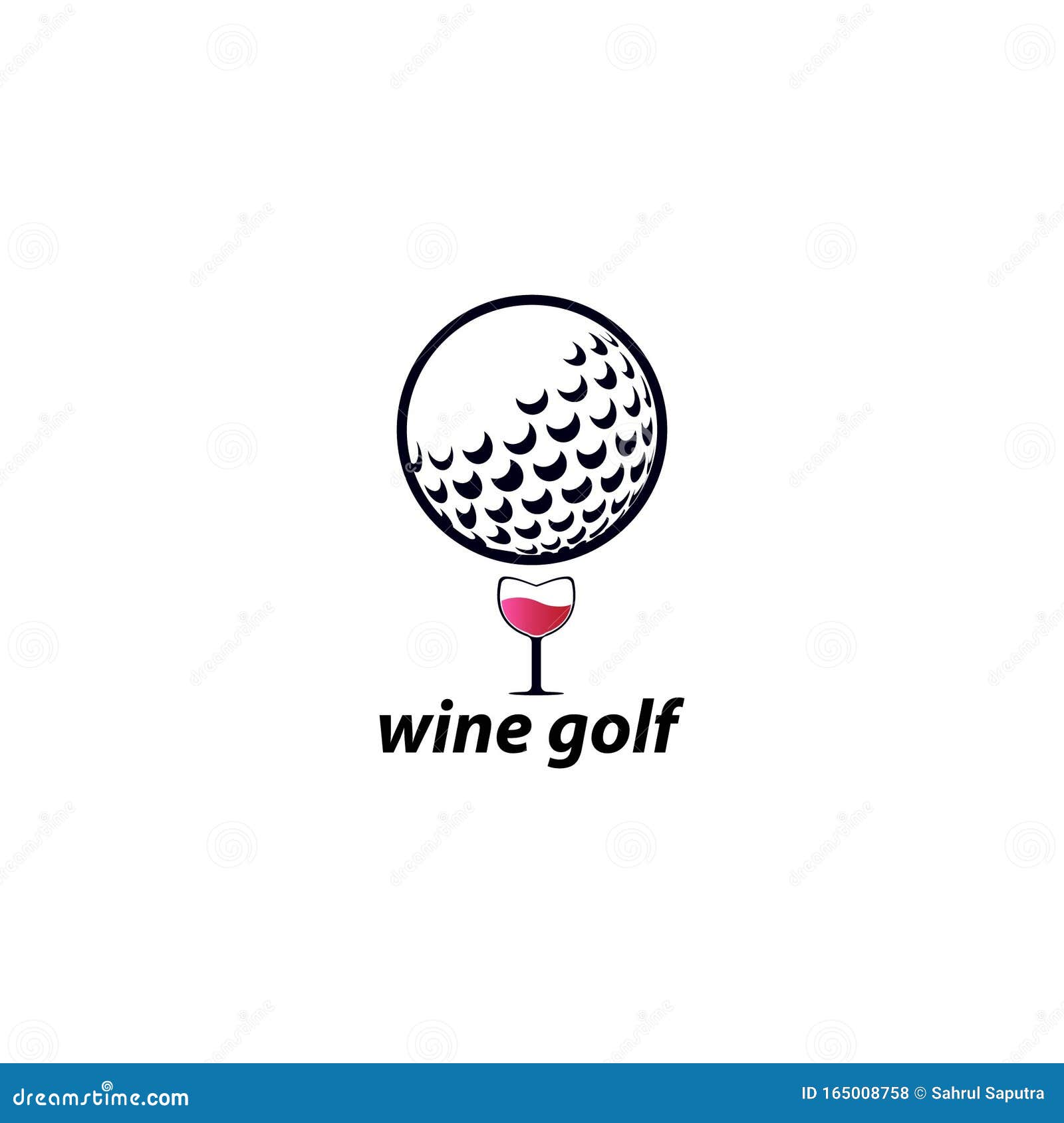 Golf Wine Logo Concept Illustrations Stock Vector - Illustration of ...