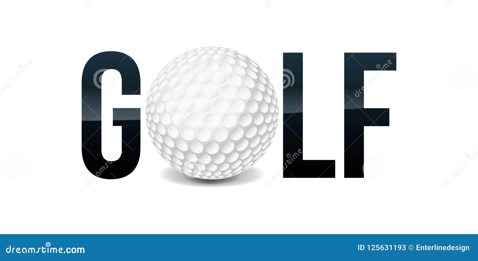 Golf Word Art Illustration stock vector. Illustration of ball - 125631193