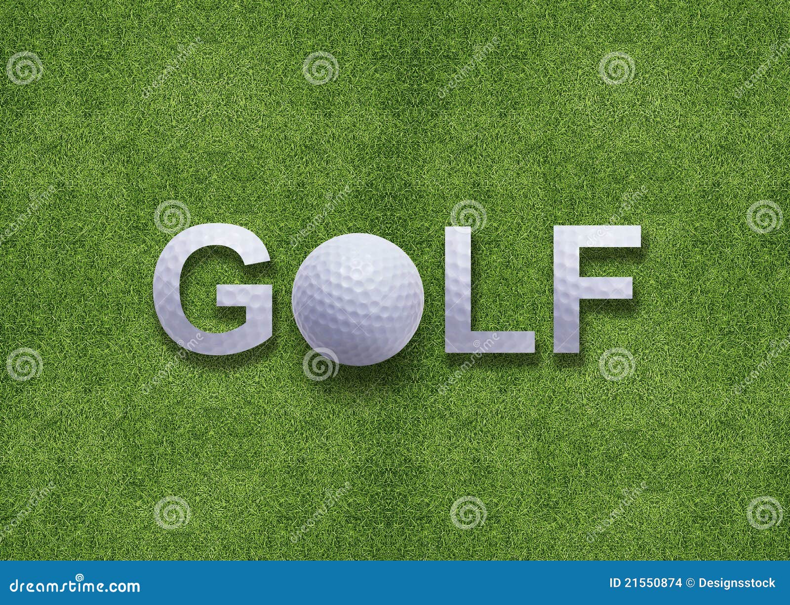 Golf Word Created from Golf Ball Stock Illustration - Illustration of ...