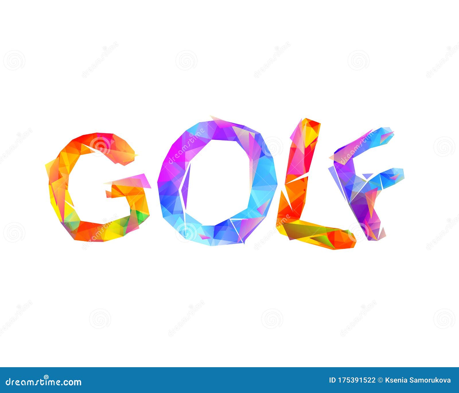 GOLF. Word of Triangular Letters Stock Vector - Illustration of label ...