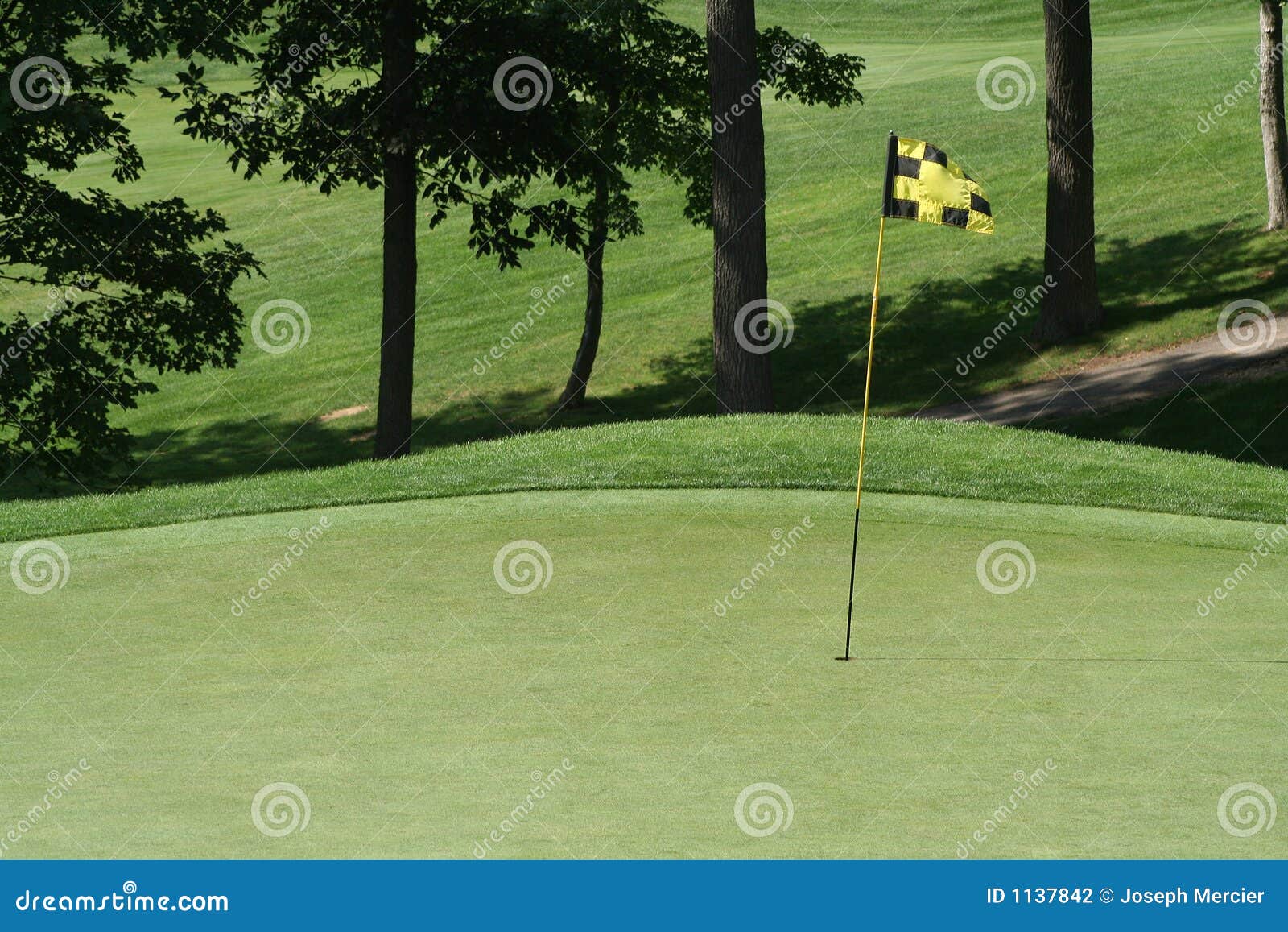 Golfcourse Fairway Flag on Green Stock Photo - Image of golfing, range ...
