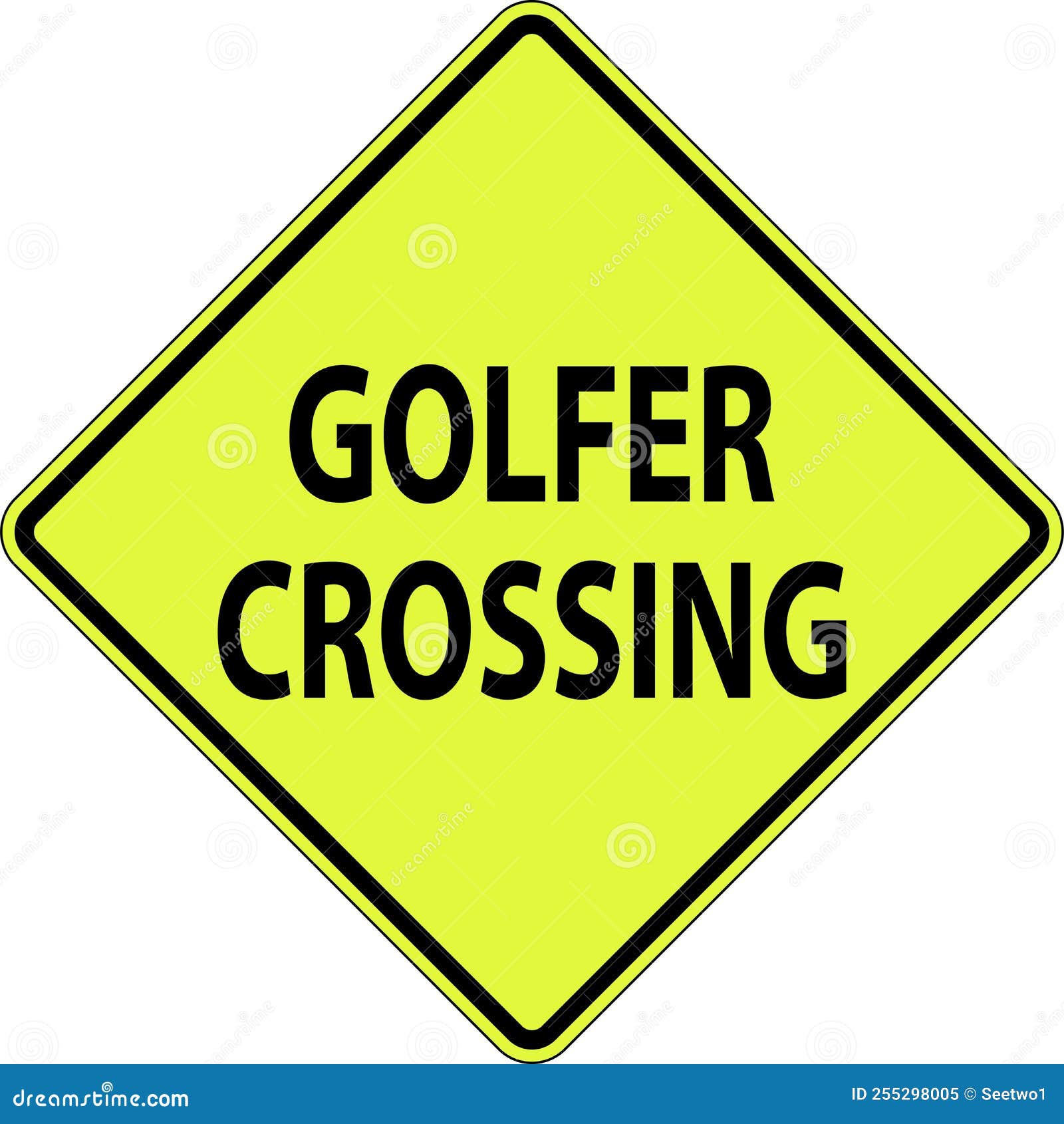 Golfer Crossing Sign on White Background Stock Vector - Illustration of ...