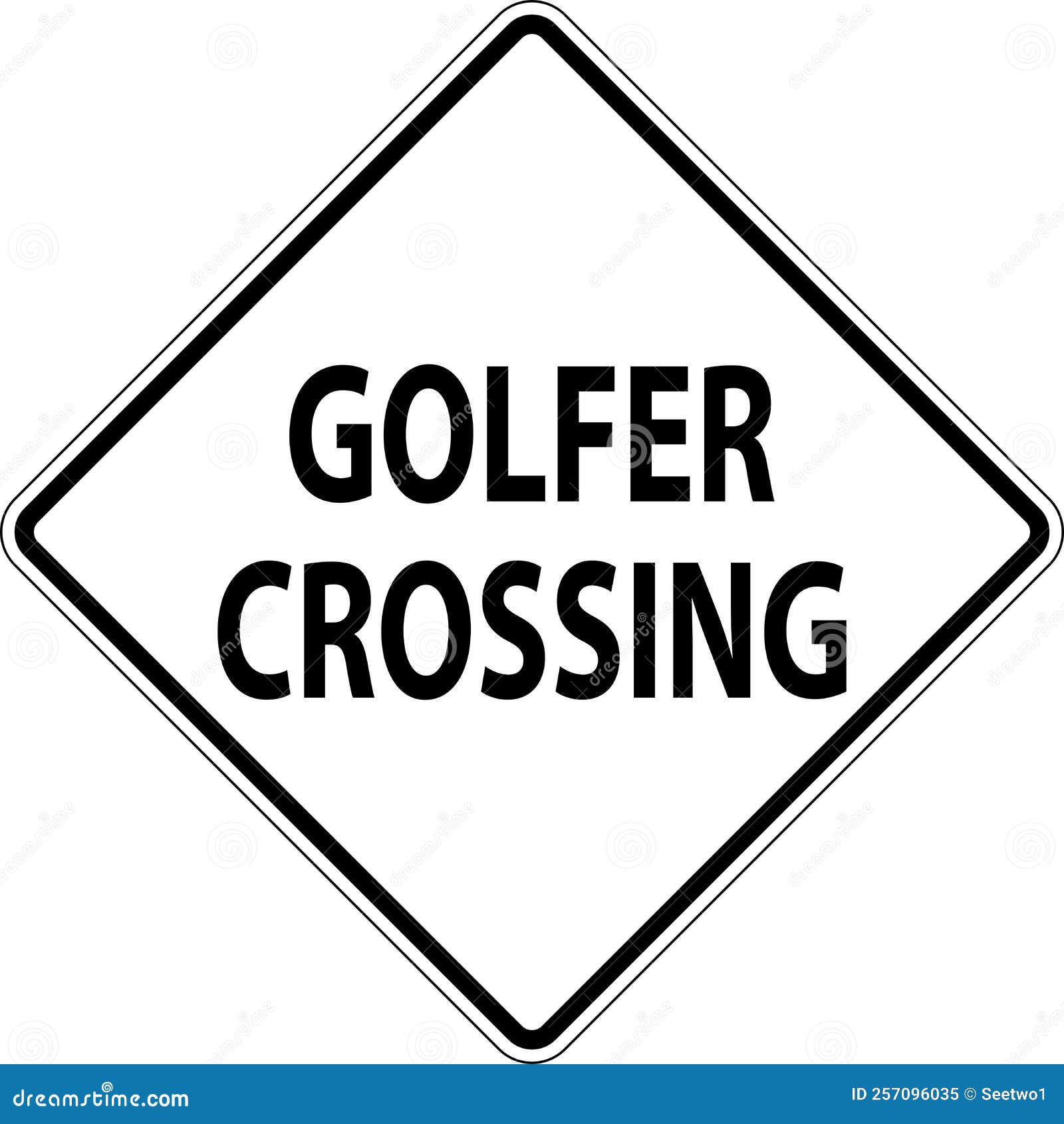 Golfer Crossing Sign on White Background Stock Vector - Illustration of ...