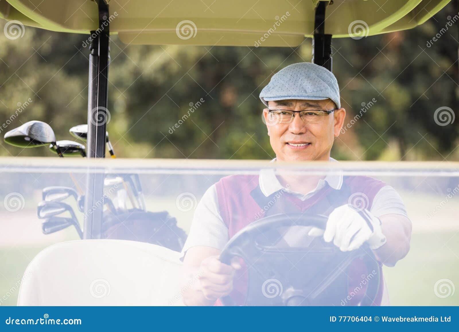Golfer Driving a Golf Buggy Stock Photo - Image of lifestyle ...