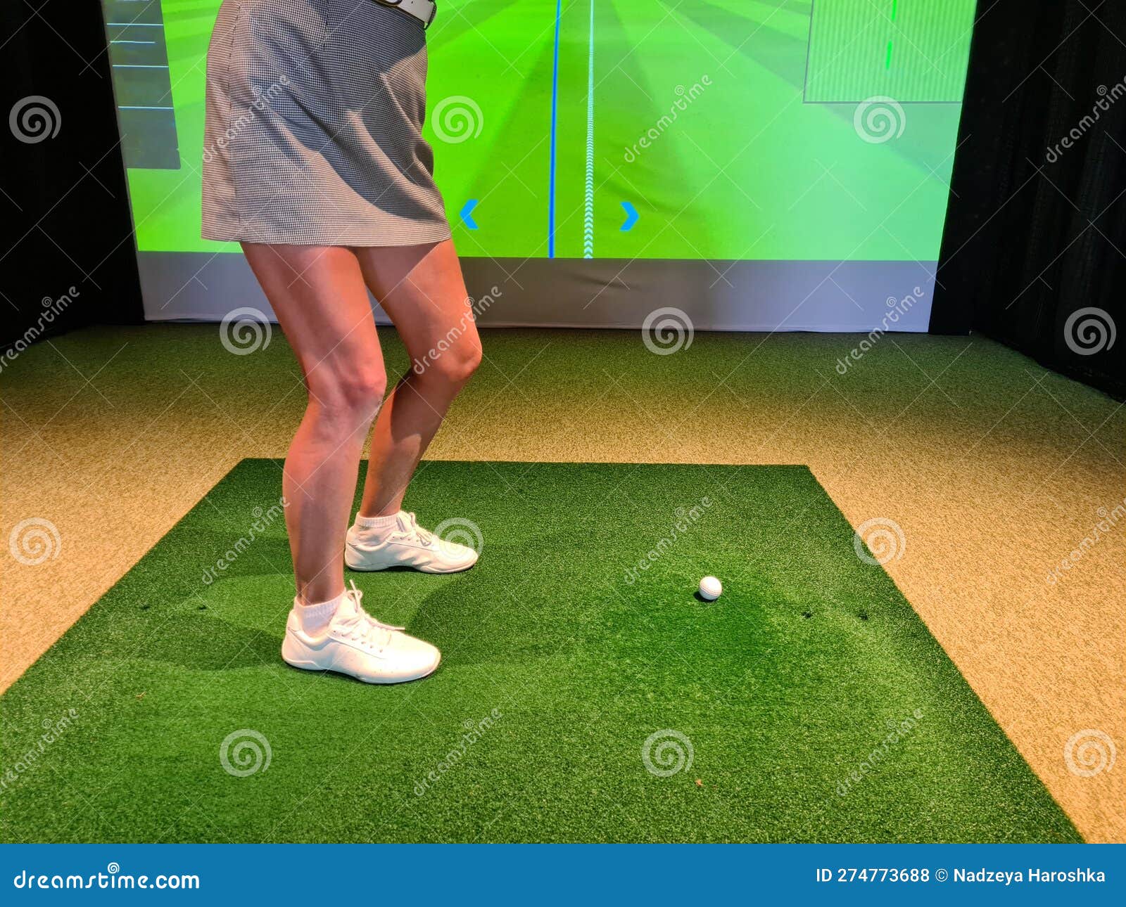 Golfer Enjoys Playing Golf at Driving Range Stock Photo - Image of ...