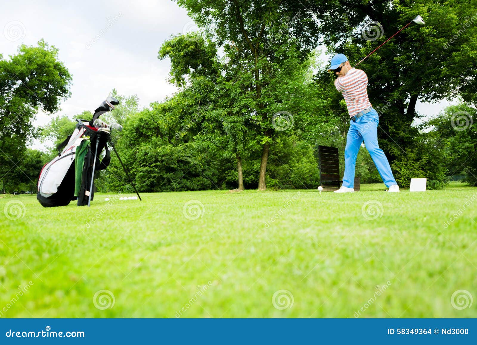 Golfer Getting Ready To Hit the Drive Stock Photo - Image of ball, play ...