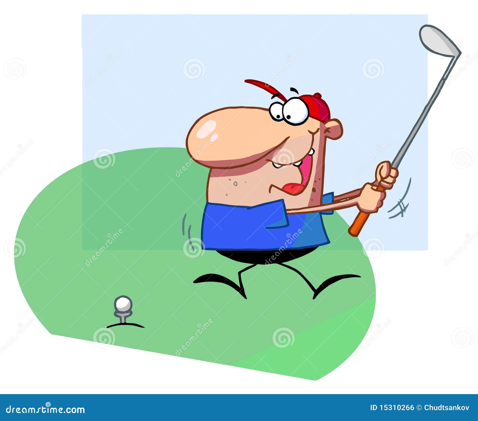 Golfer Guy Taking a Fast Swing Stock Vector - Illustration of drawing ...
