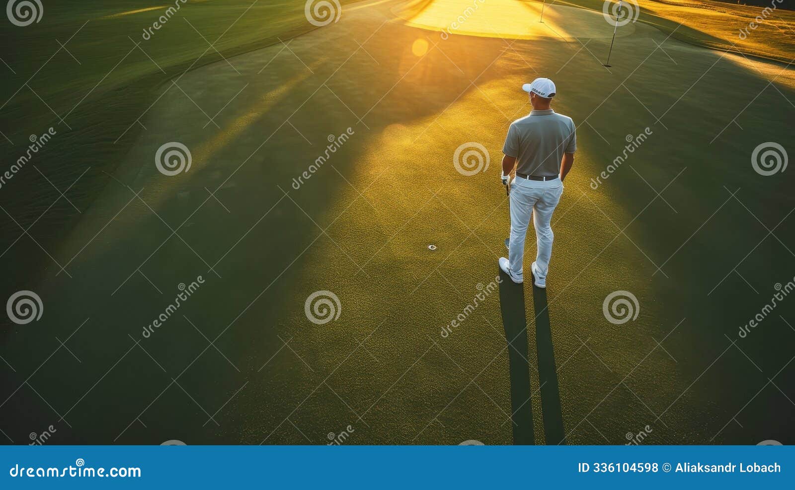 A Golfer before Hitting a Golf Ball. Golf Game Top View Stock Photo ...