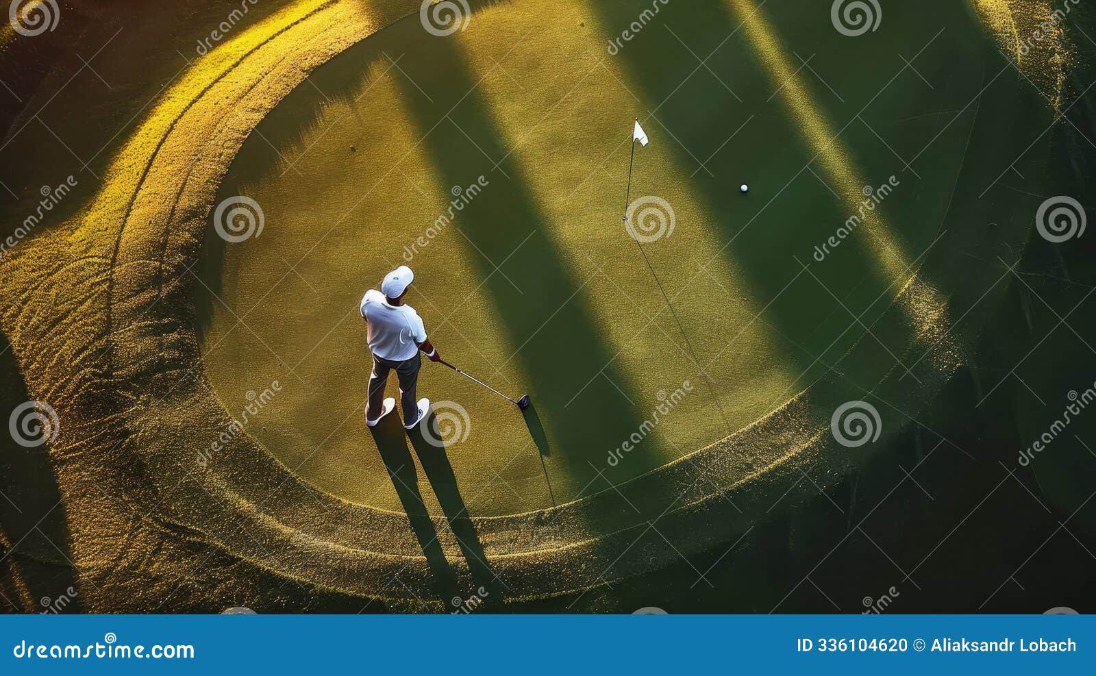 A Golfer before Hitting a Golf Ball. Golf Game Top View Stock Photo ...