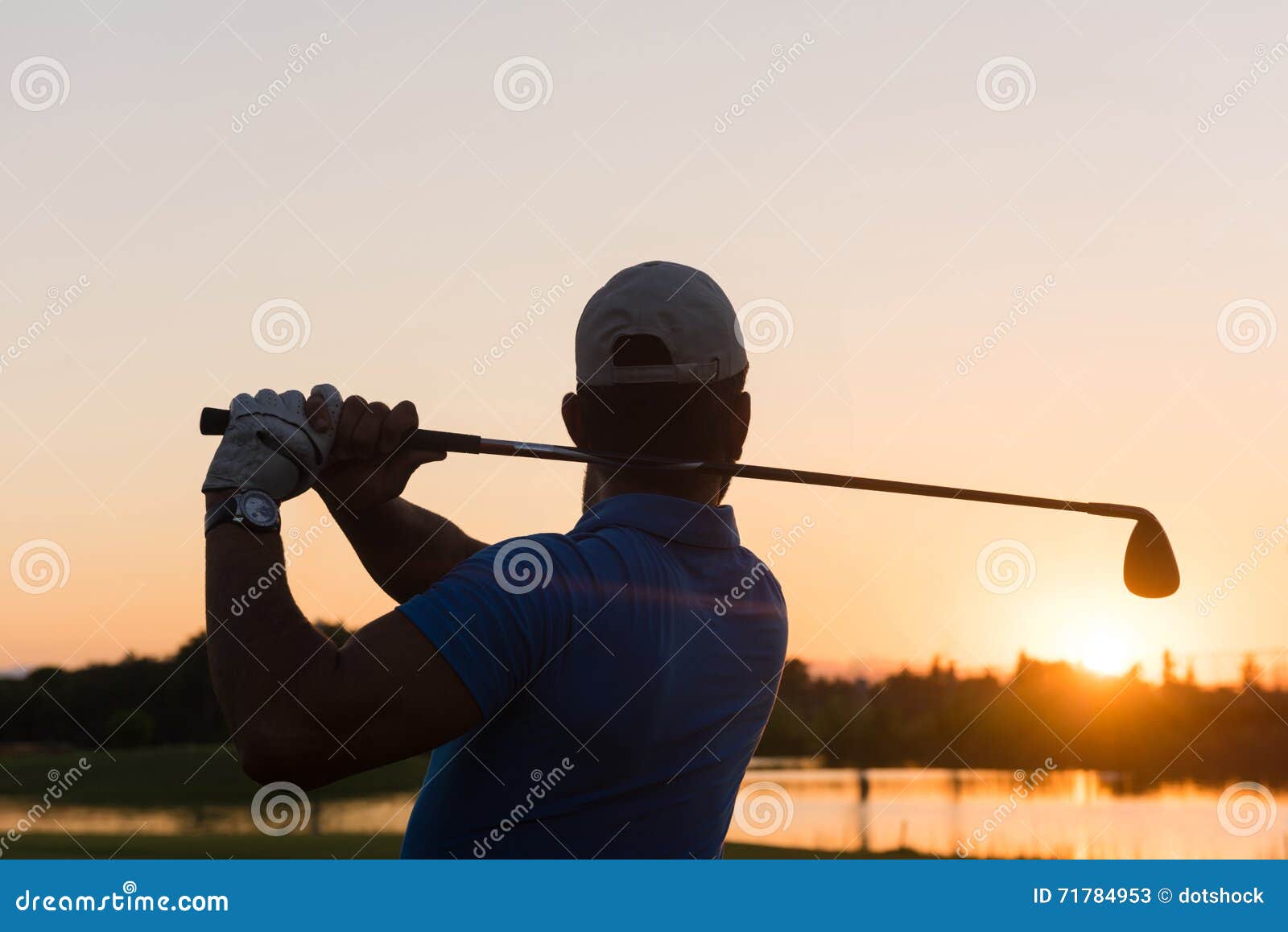 Golfer hitting long shot stock image. Image of exercise - 71784953