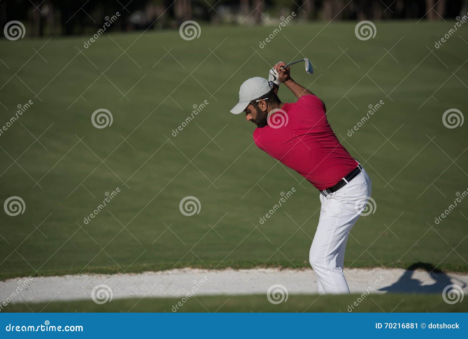 Golfer Hitting a Sand Bunker Shot Stock Image - Image of outdoor ...