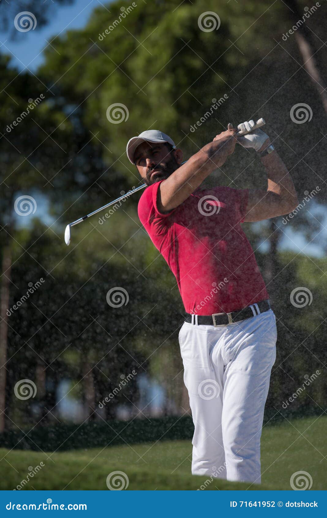 Golfer Hitting a Sand Bunker Shot Stock Photo - Image of eastern ...