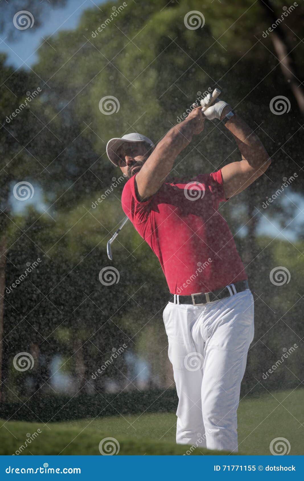 Golfer Hitting a Sand Bunker Shot Stock Image - Image of bunker, game ...