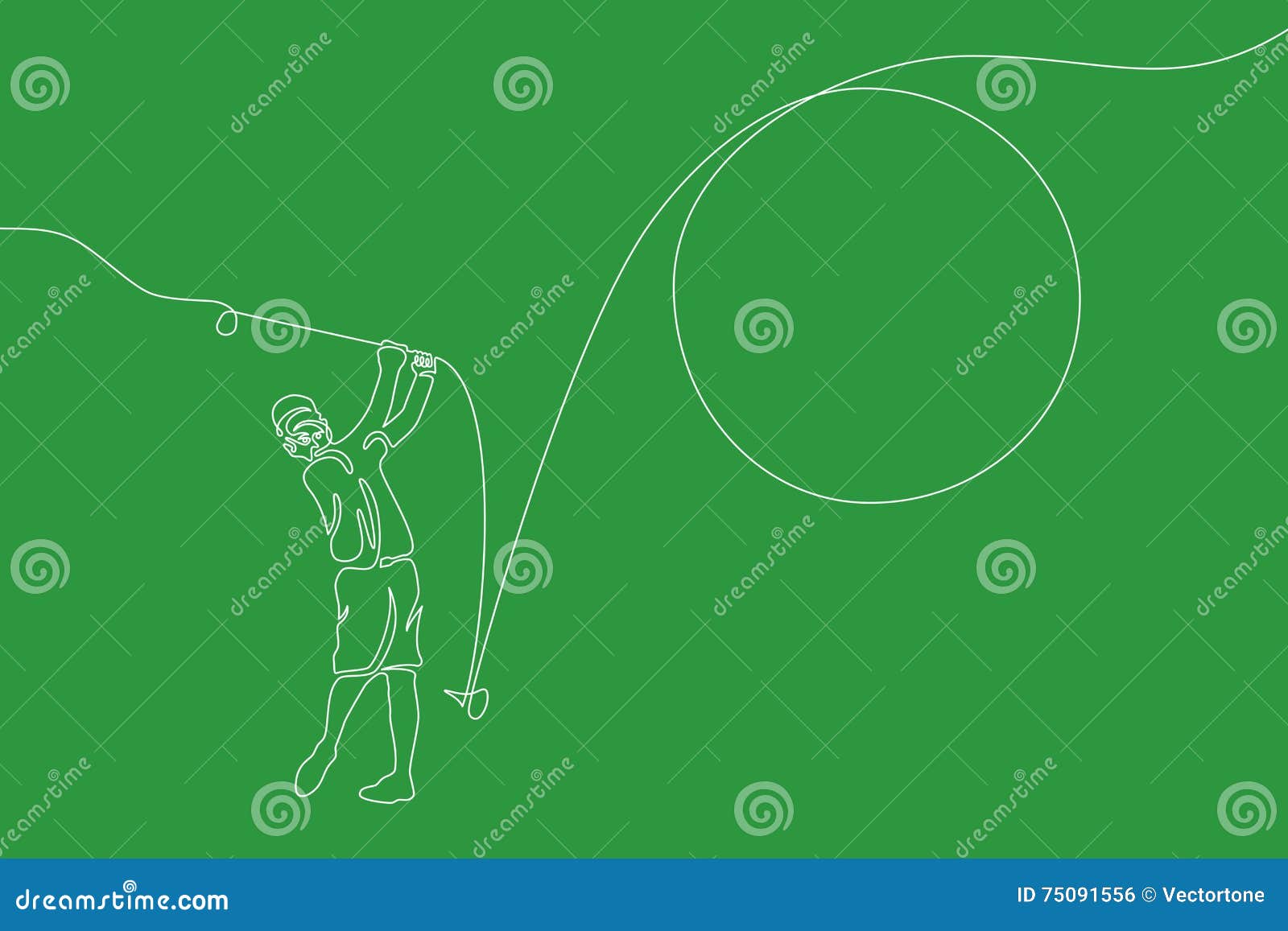 Golfer. Linear Line Graphic. Stock Vector - Illustration of continue ...