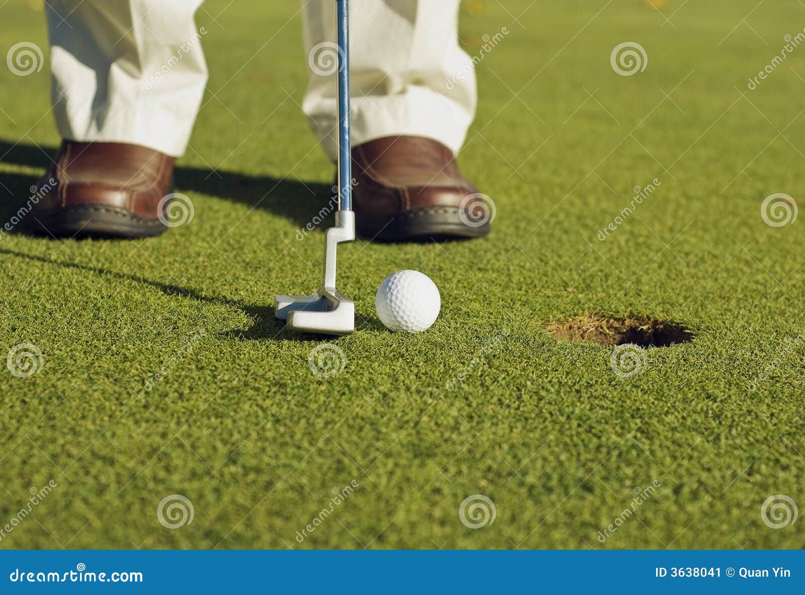 Golfer making putt stock image. Image of sports, outdoor - 3638041