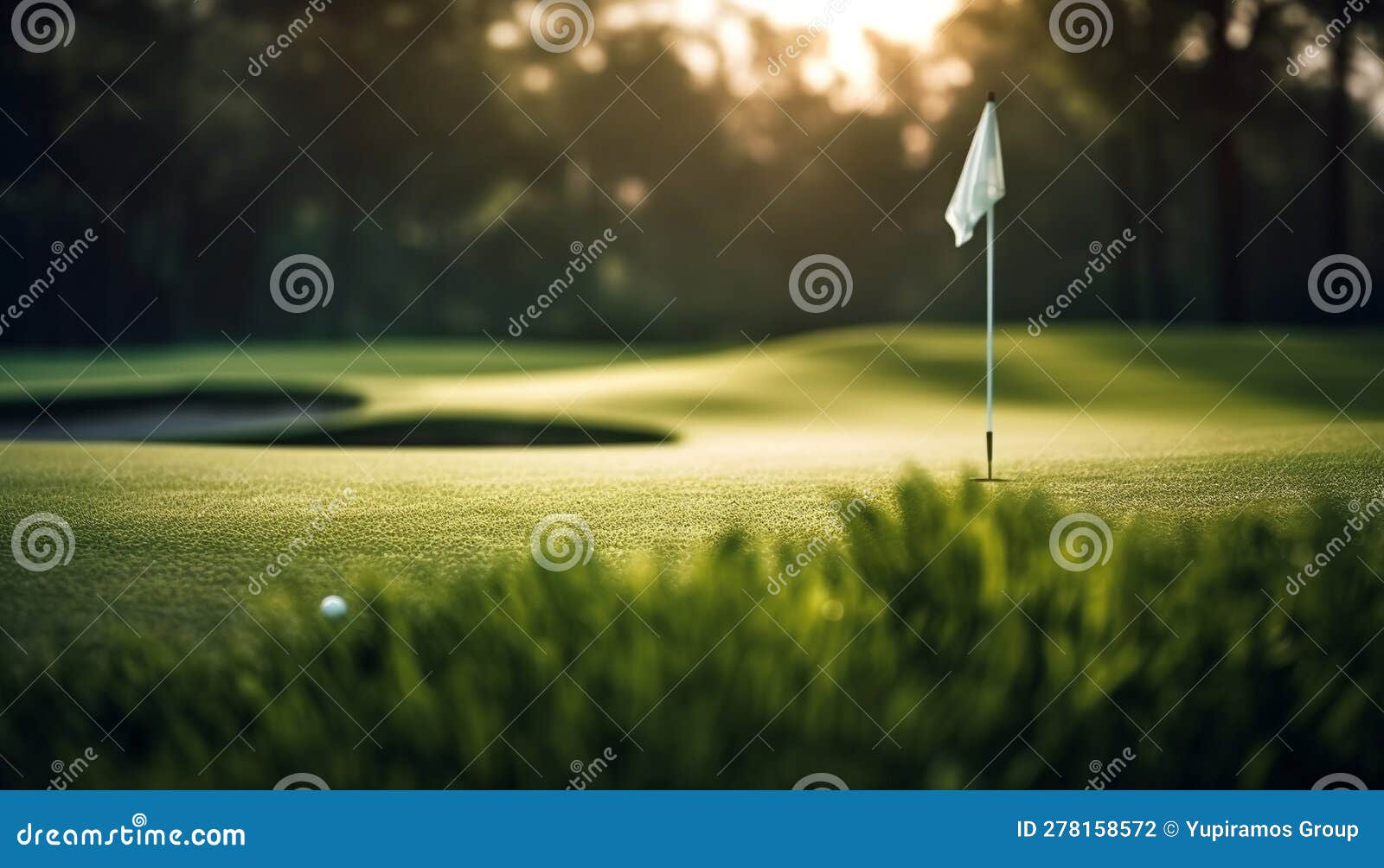 Golfer Playing on Green Golf Course Meadow Generated by AI Stock ...