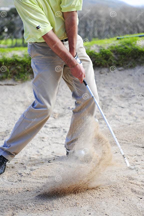 Golfer Playing Out of a Sand Trap Stock Photo - Image of club, bunker ...