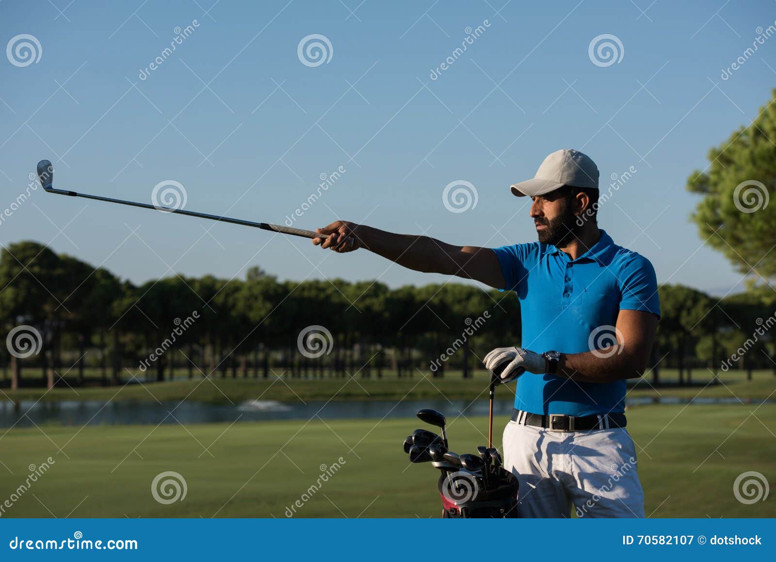 Golfer Portrait at Golf Course Stock Image - Image of activity, male ...