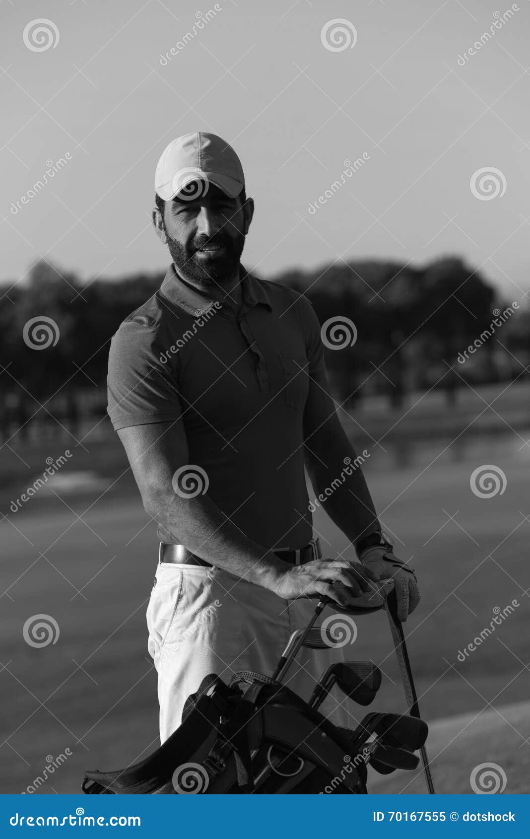 Golfer Portrait at Golf Course Stock Image - Image of game, hobby: 70167555