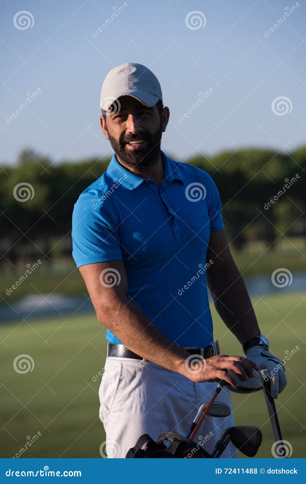 Golfer Portrait at Golf Course Stock Photo - Image of green, golfing ...