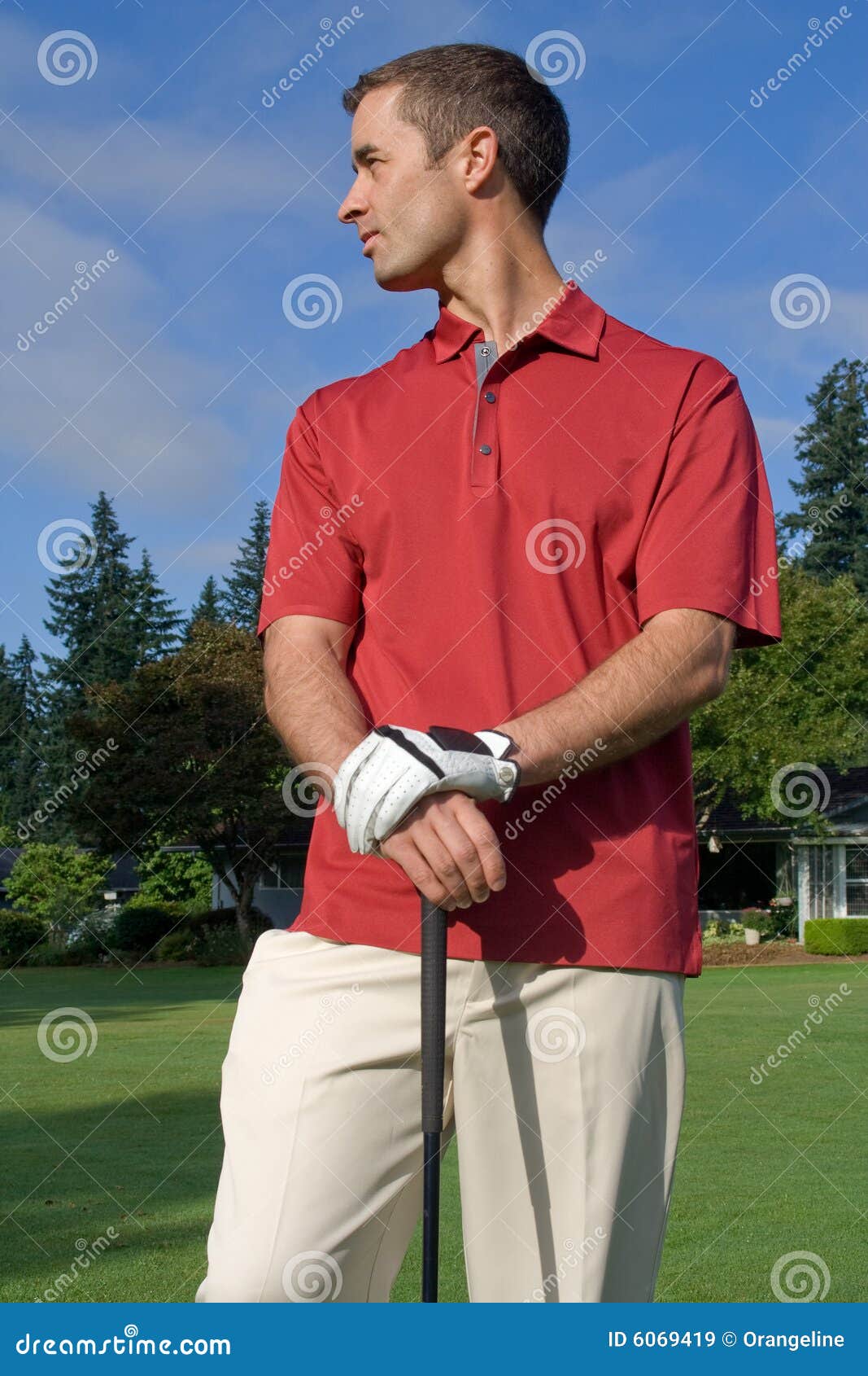 Golfer Poses for Camera - Vertical Stock Image - Image of standing ...