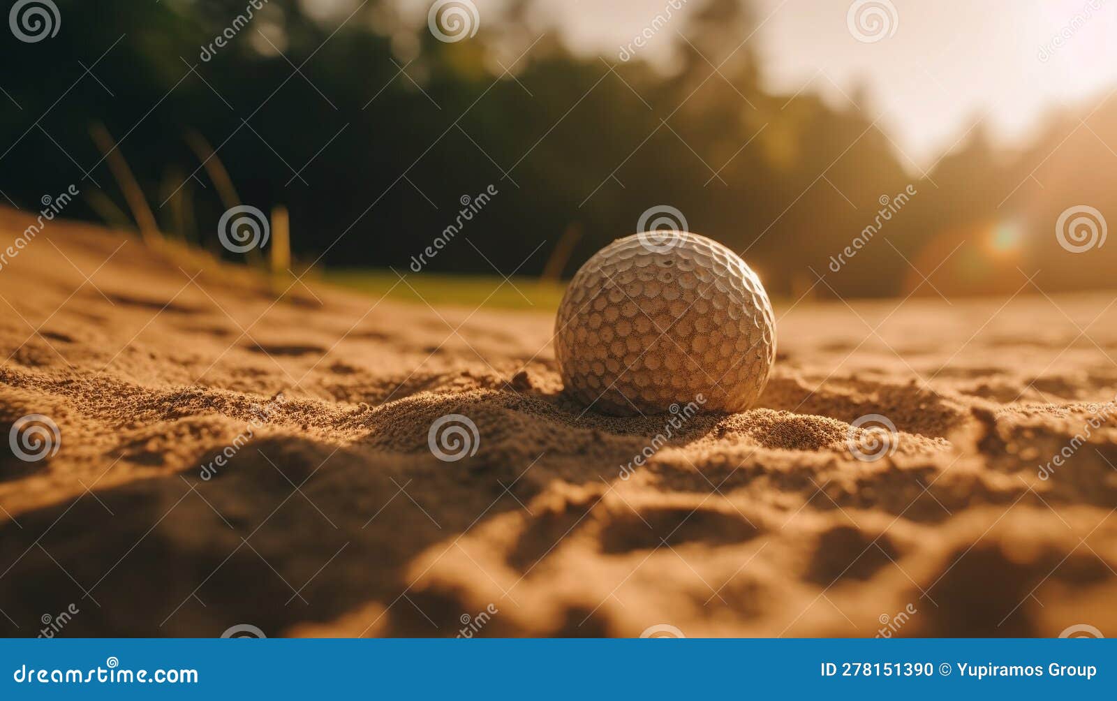 Golfer Practicing on Green Golf Course at Dusk Generated by AI Stock ...
