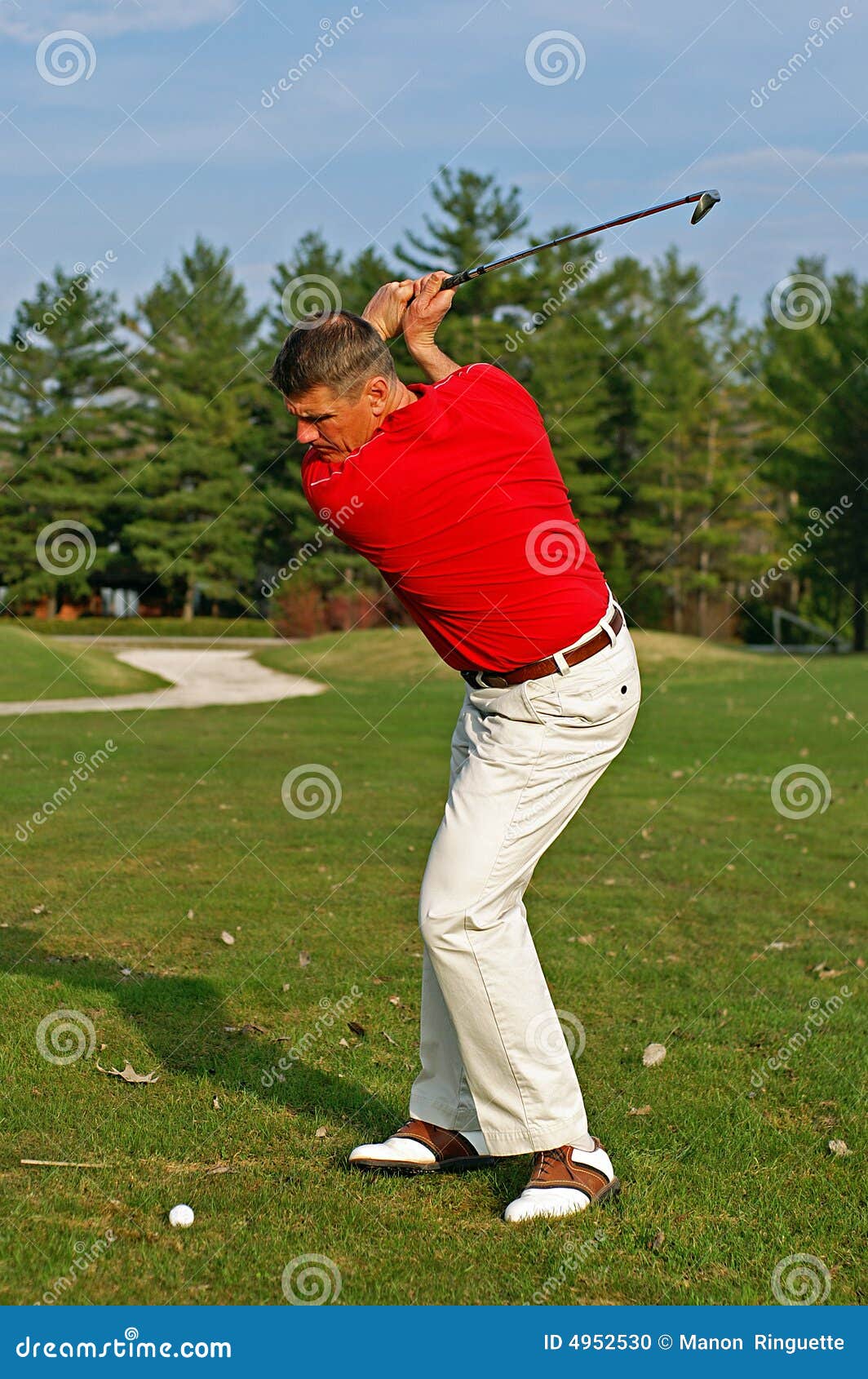 Golfer s Backswing stock photo. Image of club, green, wedge - 4952530